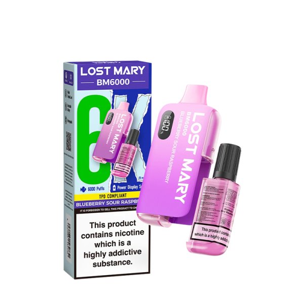 6000 Puff Blueberry Sour Raspberry BM6000 Lost Mary Elfbar