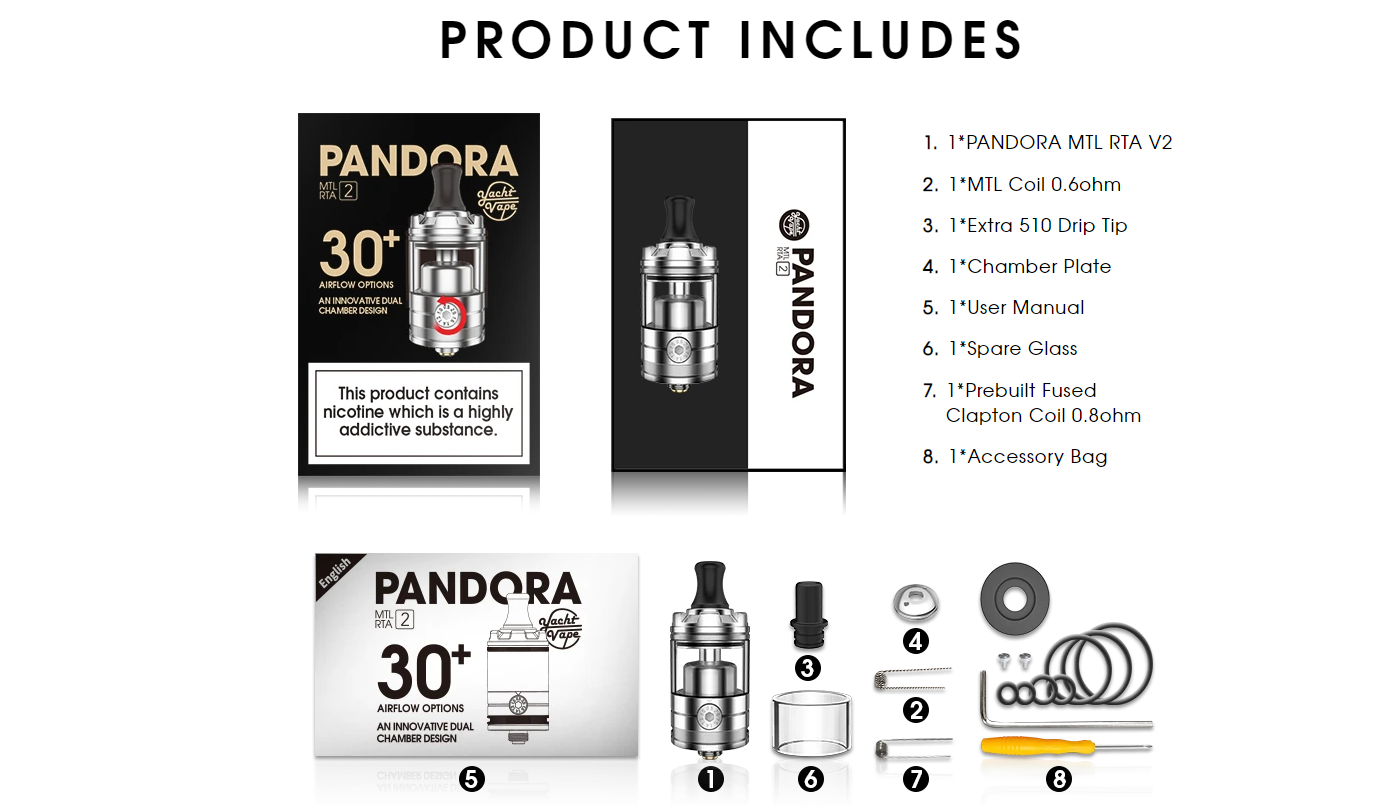 Pandora V2 MTL RTA Yatchvape • Hobby Vapeo Online